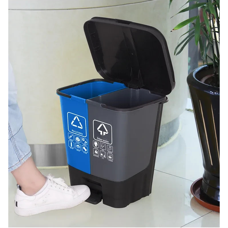 Wet and Dry Kitchen Trash Waste Garbage Segregation Trash Can Bin With ...