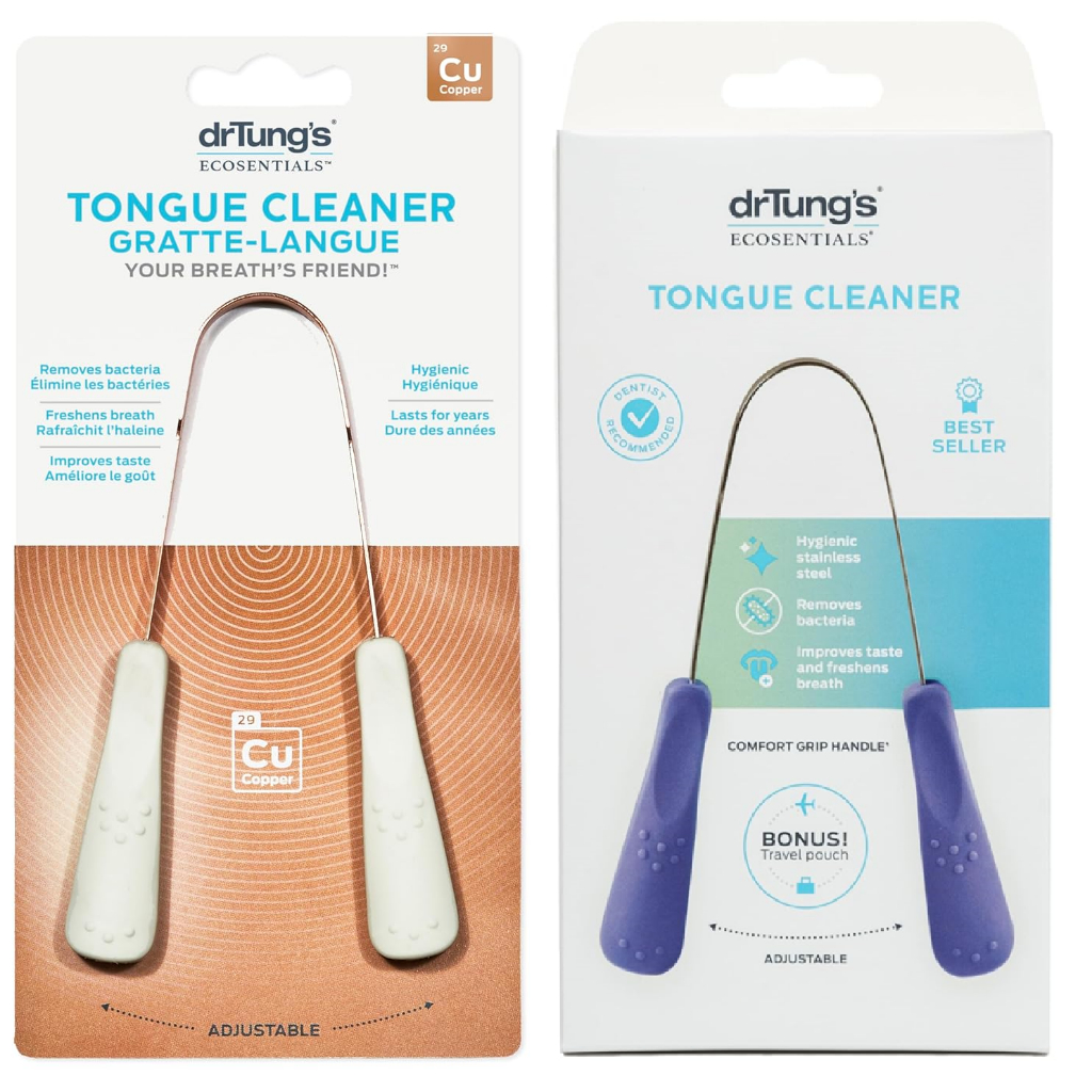 Dr. Tungs Stainless Steel Metal Tongue Scraper - Tongue Cleaner for ...