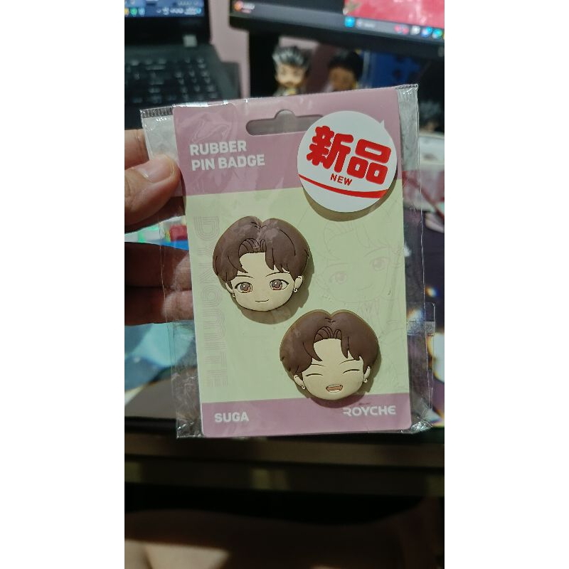 BTS BANGTAN SUGA MIN YOONGI ROYCHE RUBBER BADGE (SEALED) | Shopee Philippines