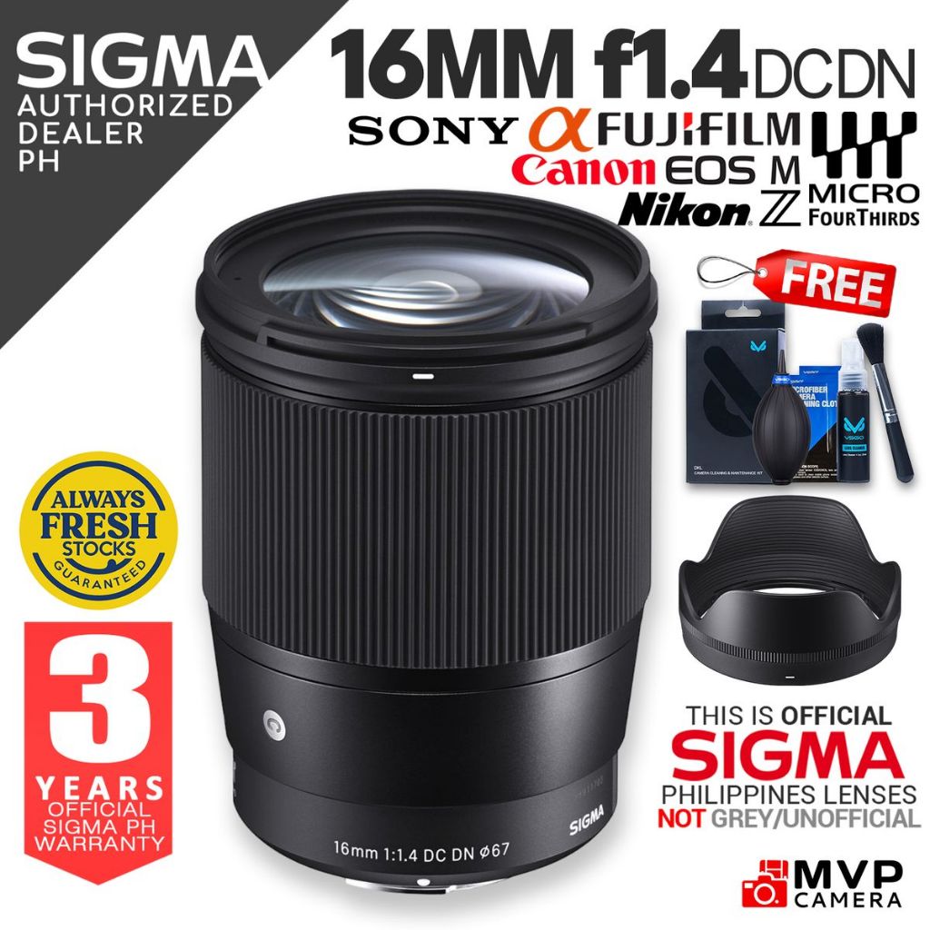 [OFFICIAL 3YR] SIGMA 16mm f1.4 DC DN Contemporary Lens APSC E-Mount X-mount EOSM Z-mount MVP ...