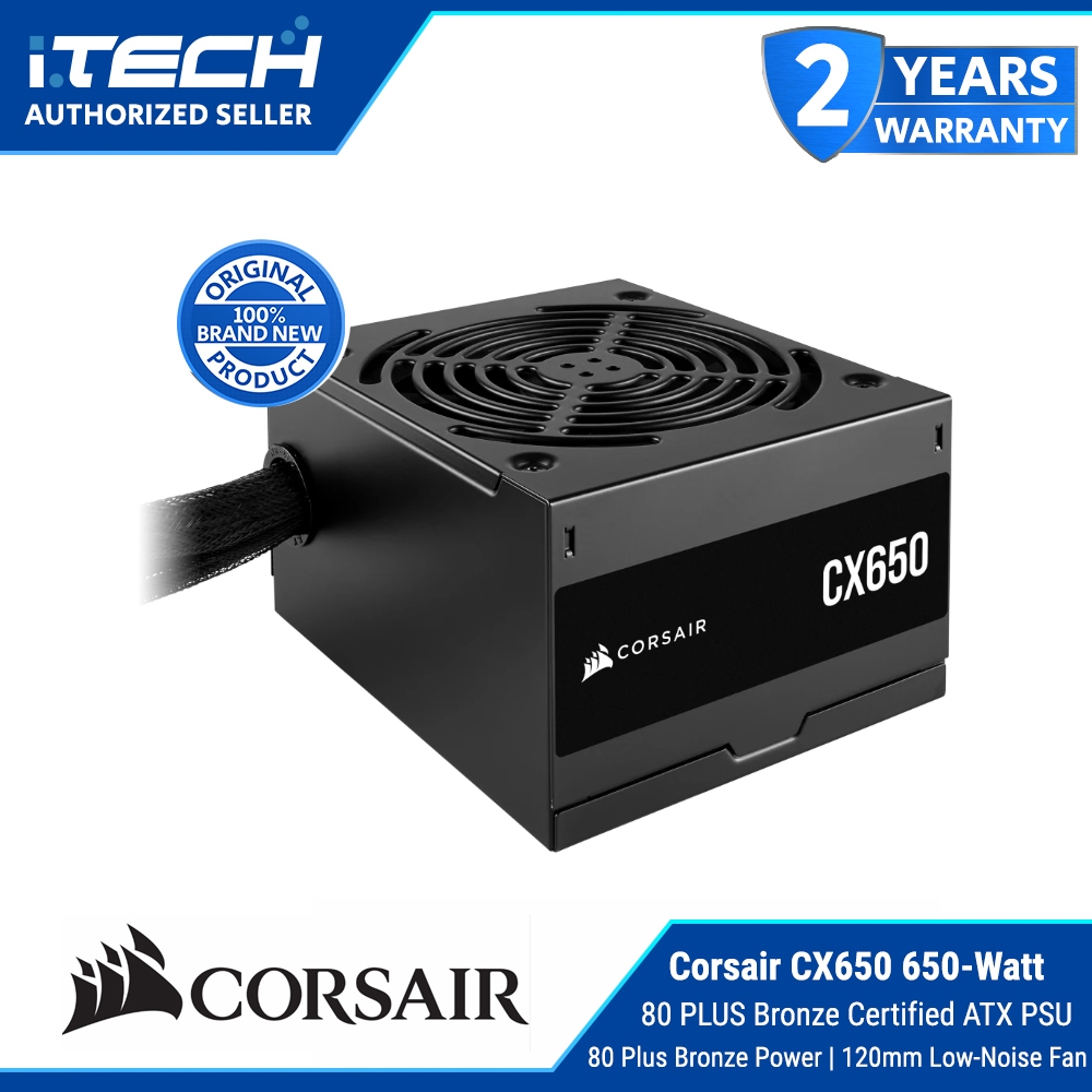 Corsair PSU CX650 | 650-Watt 80 PLUS Bronze Certified ATX PSU Power ...