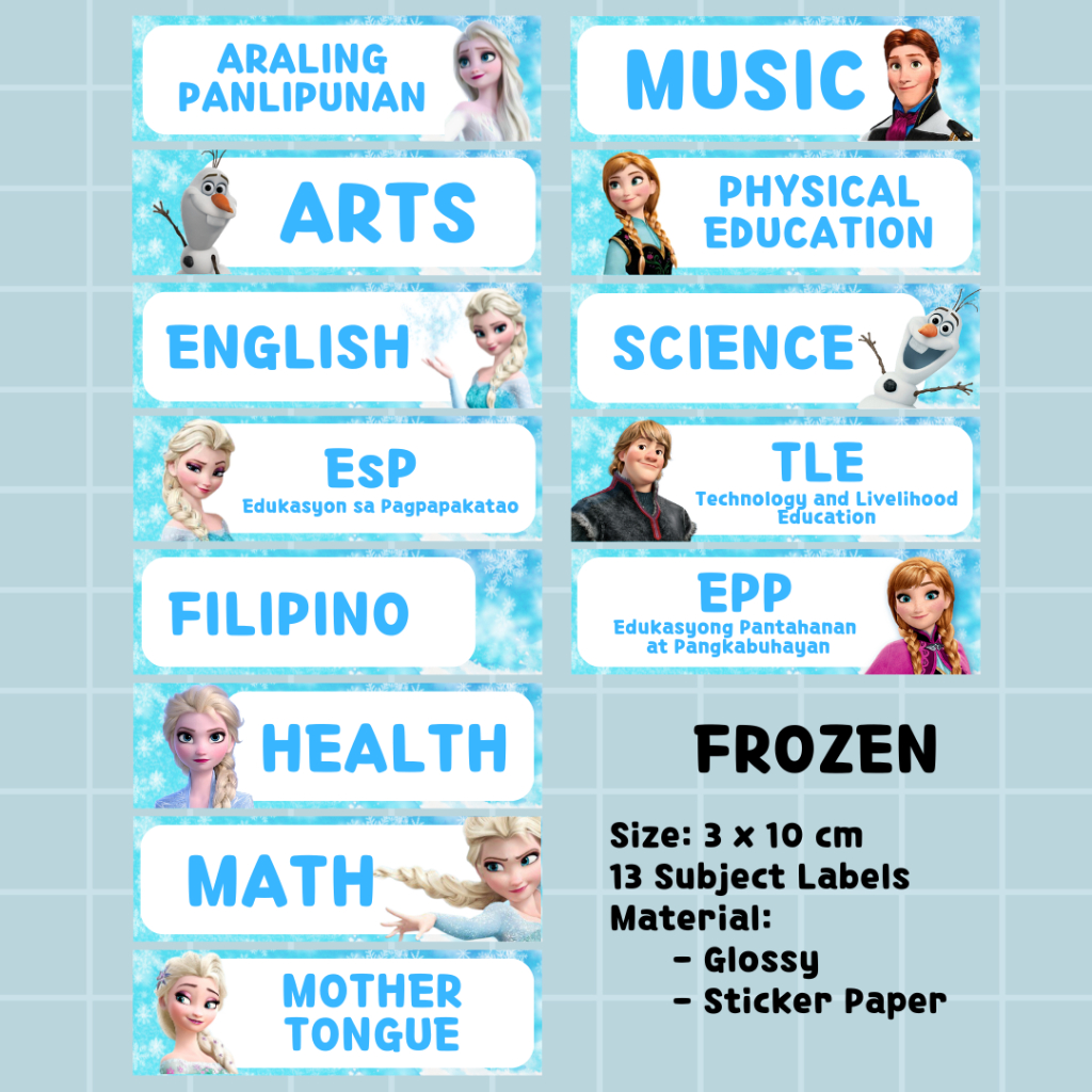 Customized Subject & Name Label Stickers Set | Shopee Philippines