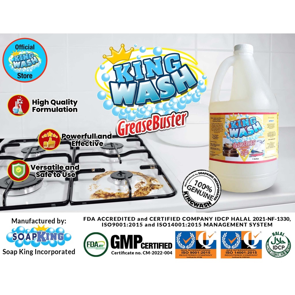 KINGWASH GREASE BUSTER GREASE REMOVER 1GALLON | Shopee Philippines