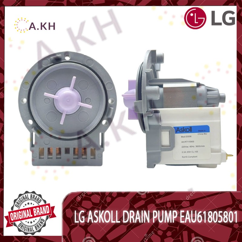ORIGINAL ASKOLL LG DRAIN PUMP EAU61805801 (WATER PUMP, WATER DRAIN PUMP ...