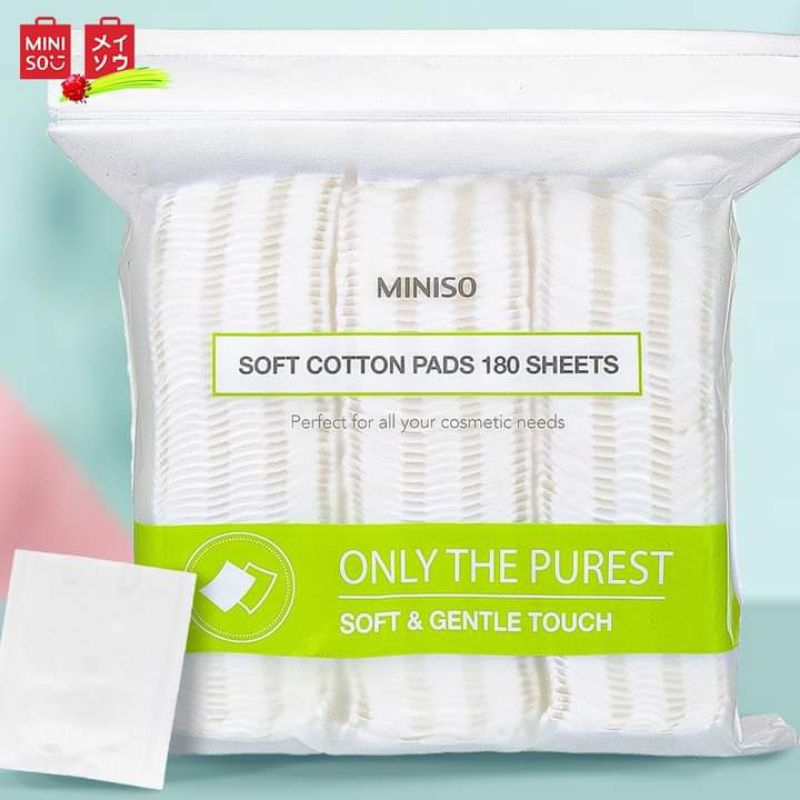 MINISO Soft Cotton Pads 180 Sheets Makeup Remover Pads(White) | Shopee Philippines