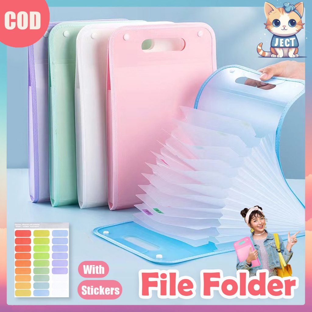 JECT A4 File Organizer Document Storage Paper Folder With Labels ...