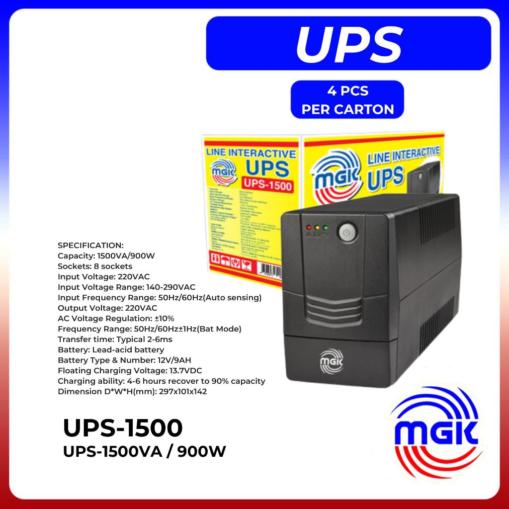 MGK UPS 1500va / 900w 4pcs | Shopee Philippines