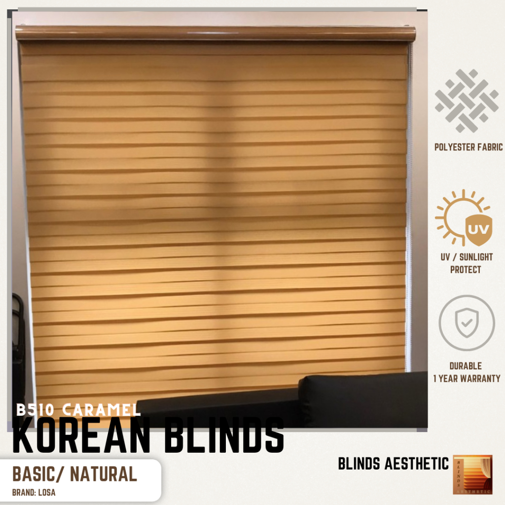 BASIC B510 CARAMEL (customize size) KOREAN WINDOW BLINDS 100% HIGH ...