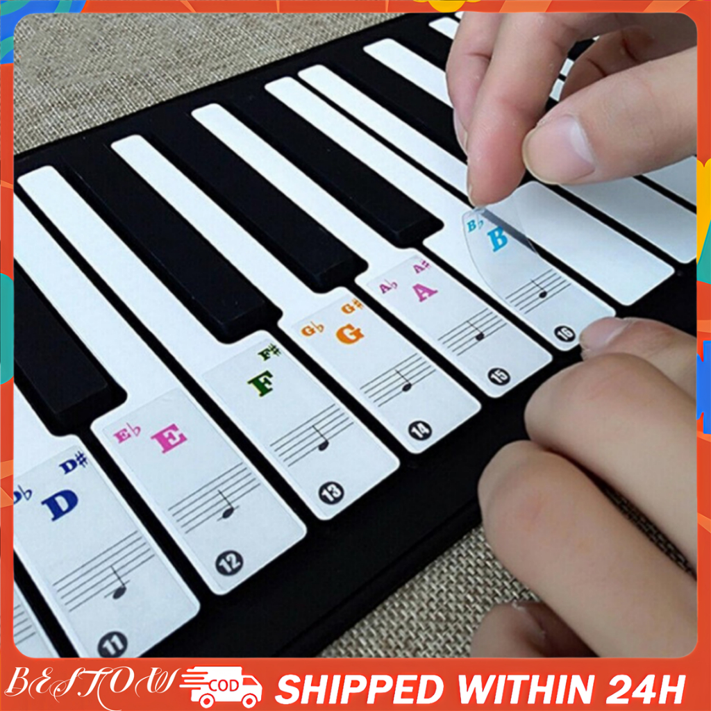 Piano Keyboard Stickers 37/49/54/61/88 Keys Transparent Piano Sticker ...