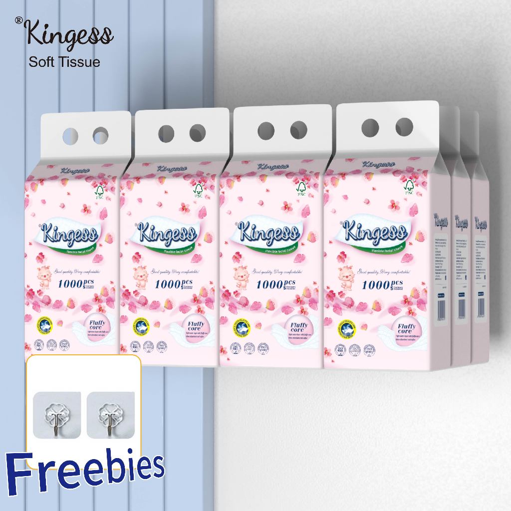 6 Pcs 1 Box Hanging Tissue 1000 Sheets Household Toilet Paper Tissue ...
