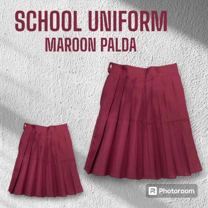 MAROON PALDA SCHOOL UNIFORM PALDA/PLEATED SKIRT UNIFORM/KIDS GIRL ...