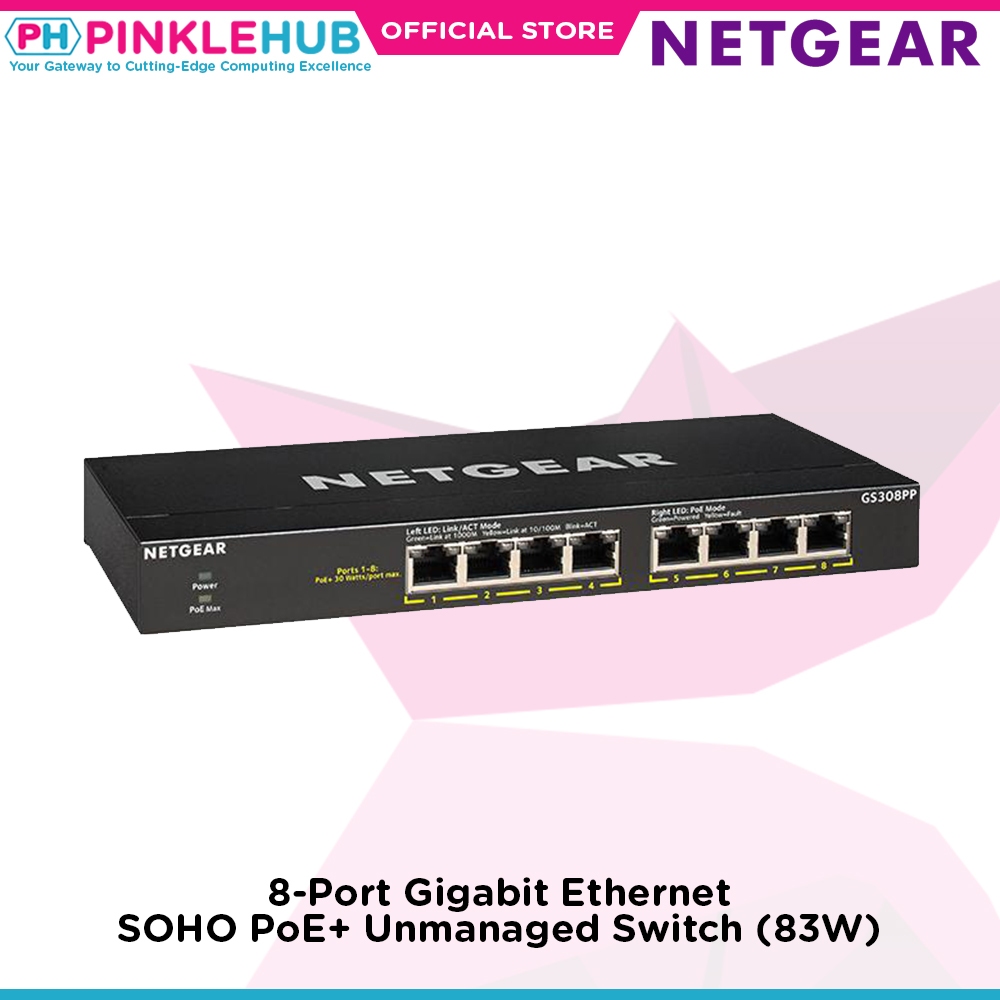 NETGEAR 8-Port Gigabit Ethernet SOHO PoE+ Unmanaged Switch (83W ...