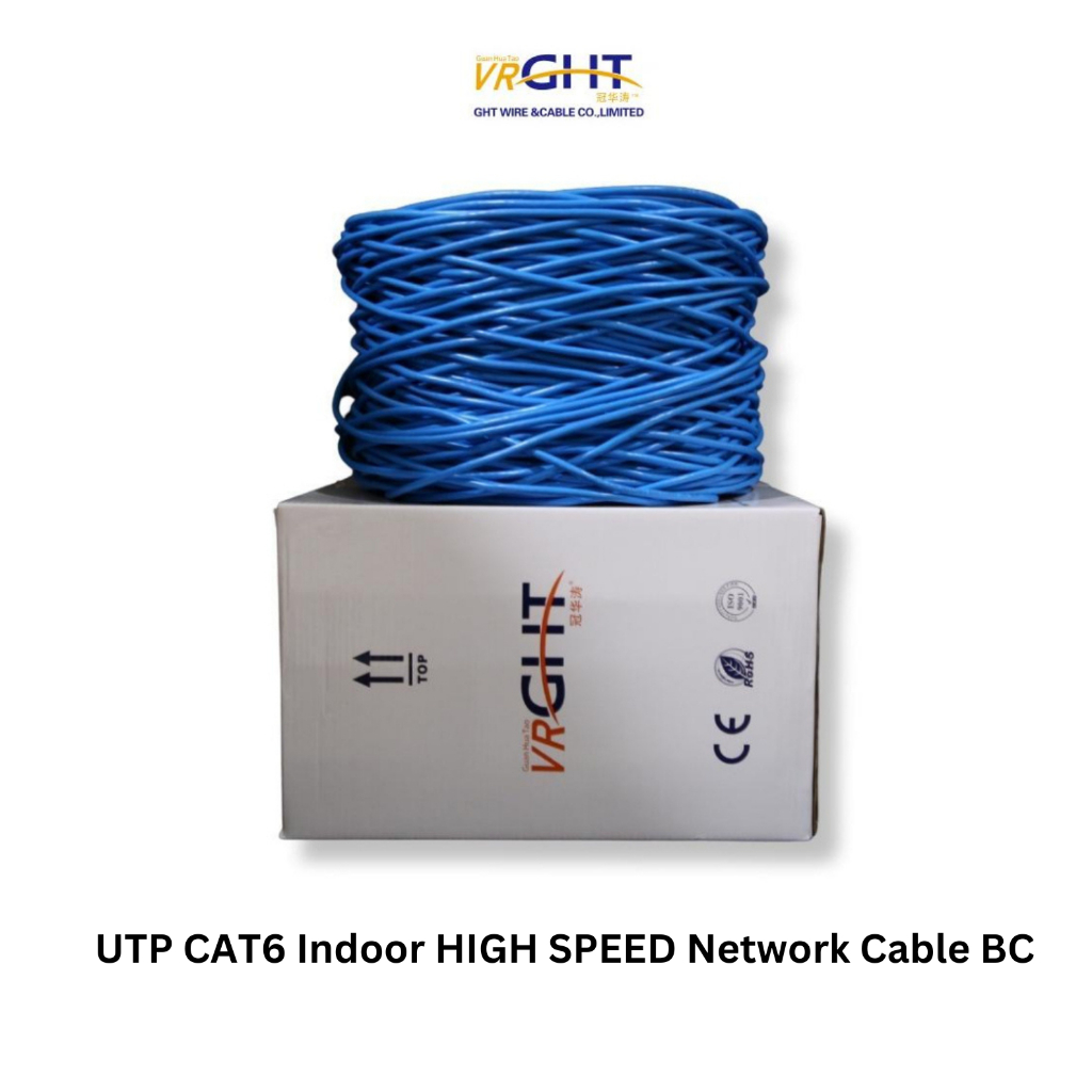 VRGHT UTP CAT6 Indoor HIGH SPEED Network Cable BC (Pure Copper) Fluke ...