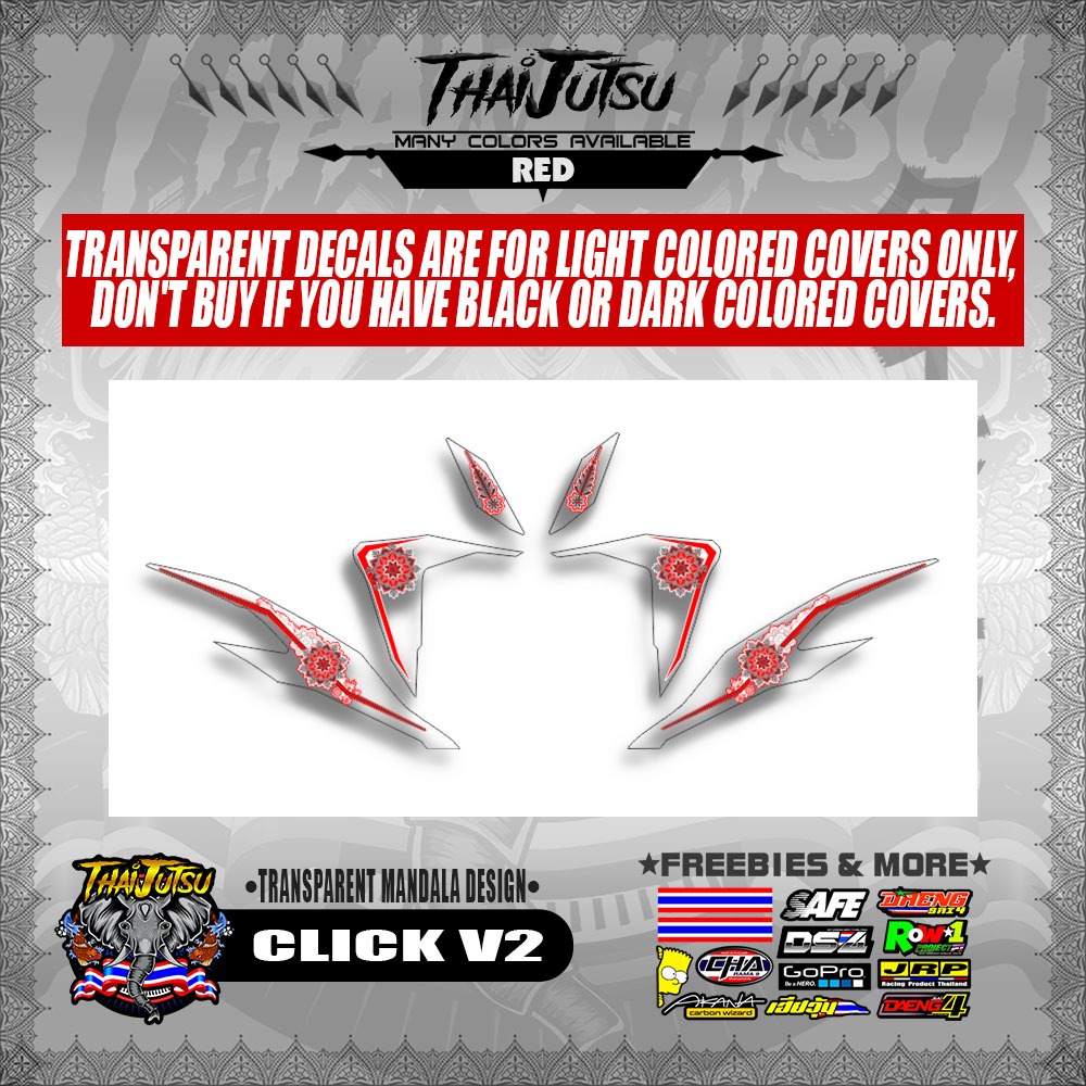 CLICK V2 DECALS ( TRANSPARENT MANDALA DESIGN )【ThaijutsuStickers ...