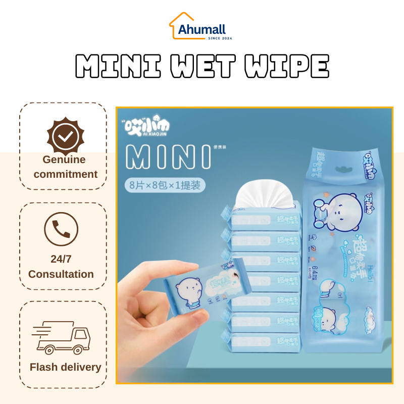 8in1 Set Baby Wipes Mini Multipurpose Use Purified Water Skin Friendly ...