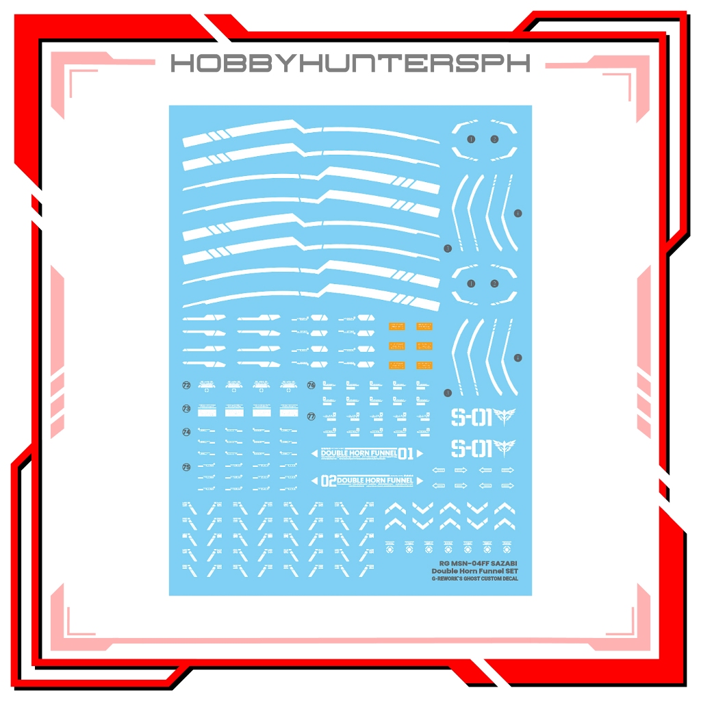 G-Rework RG Sazabi Fukuoka Expansion Set Waterslide Decals | Shopee ...