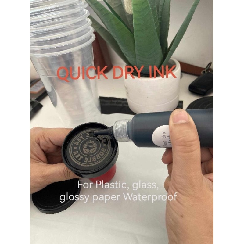 WATERPROOF INK REFILL 40 ml QUICK FAST DRY INK FOR PLASTIC GLASS GLOSSY ...
