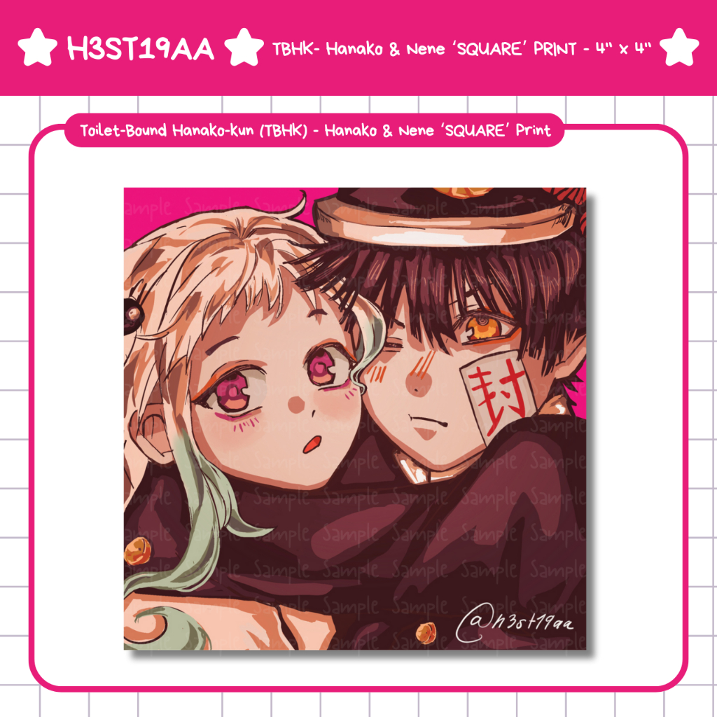 Toilet-Bound Hanako-kun (TBHK) Hanako & Nene ‘Square’ Print by H3st19aa ...