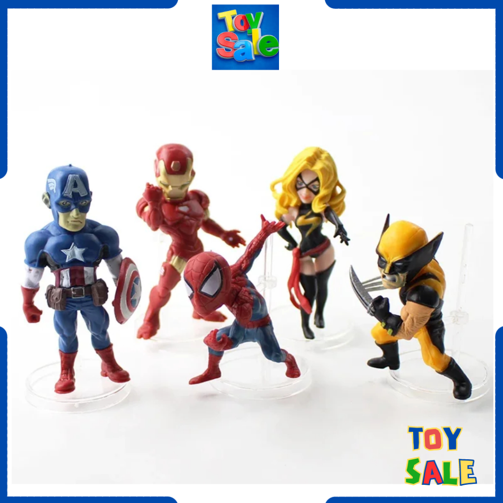 (SET OF 5)The Avengers Marvel Super Heroes Figures Iron Man Captain ...