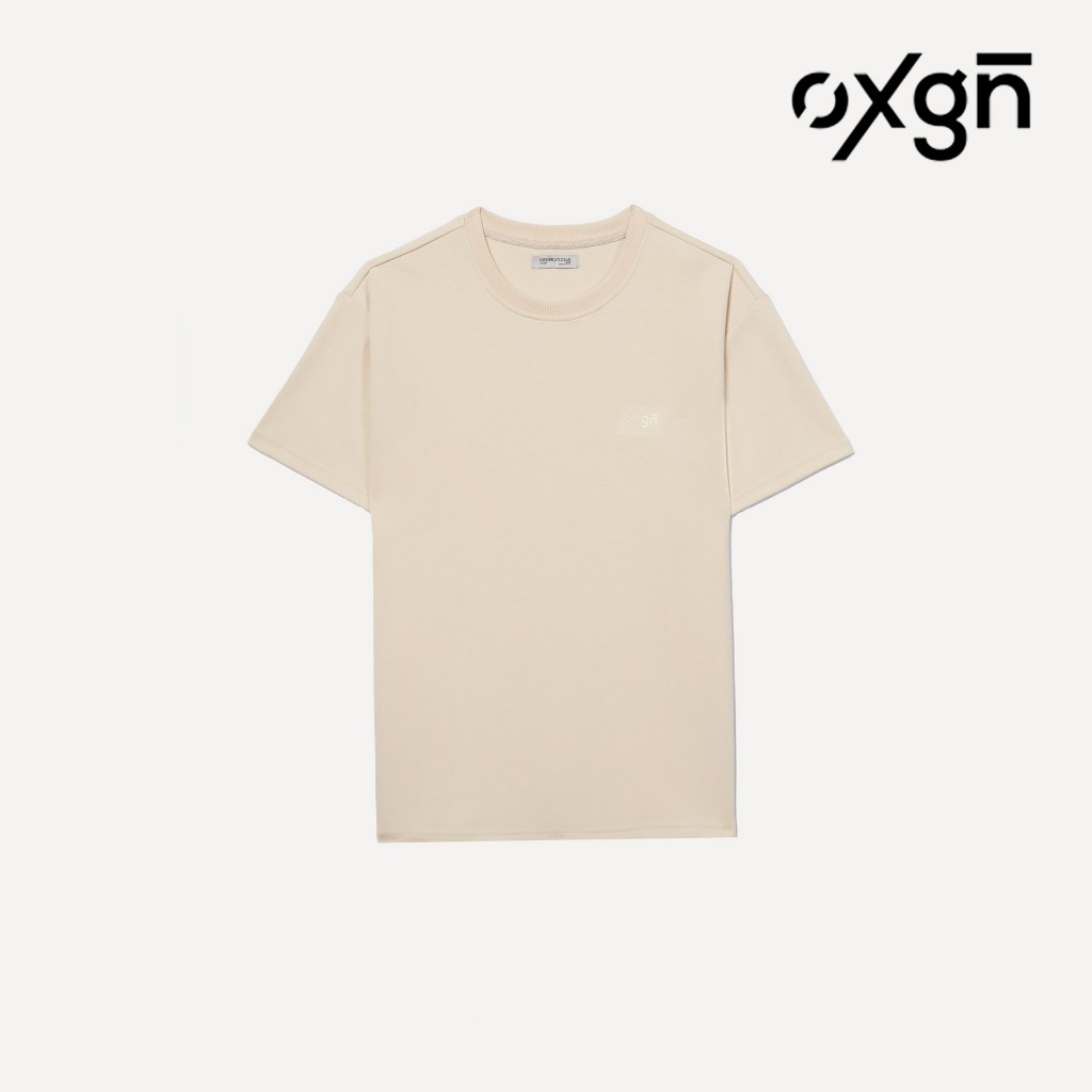 OXGN Logo Basic Graphic T-Shirt For Men (Oatmilk/Moss Green/Gray ...