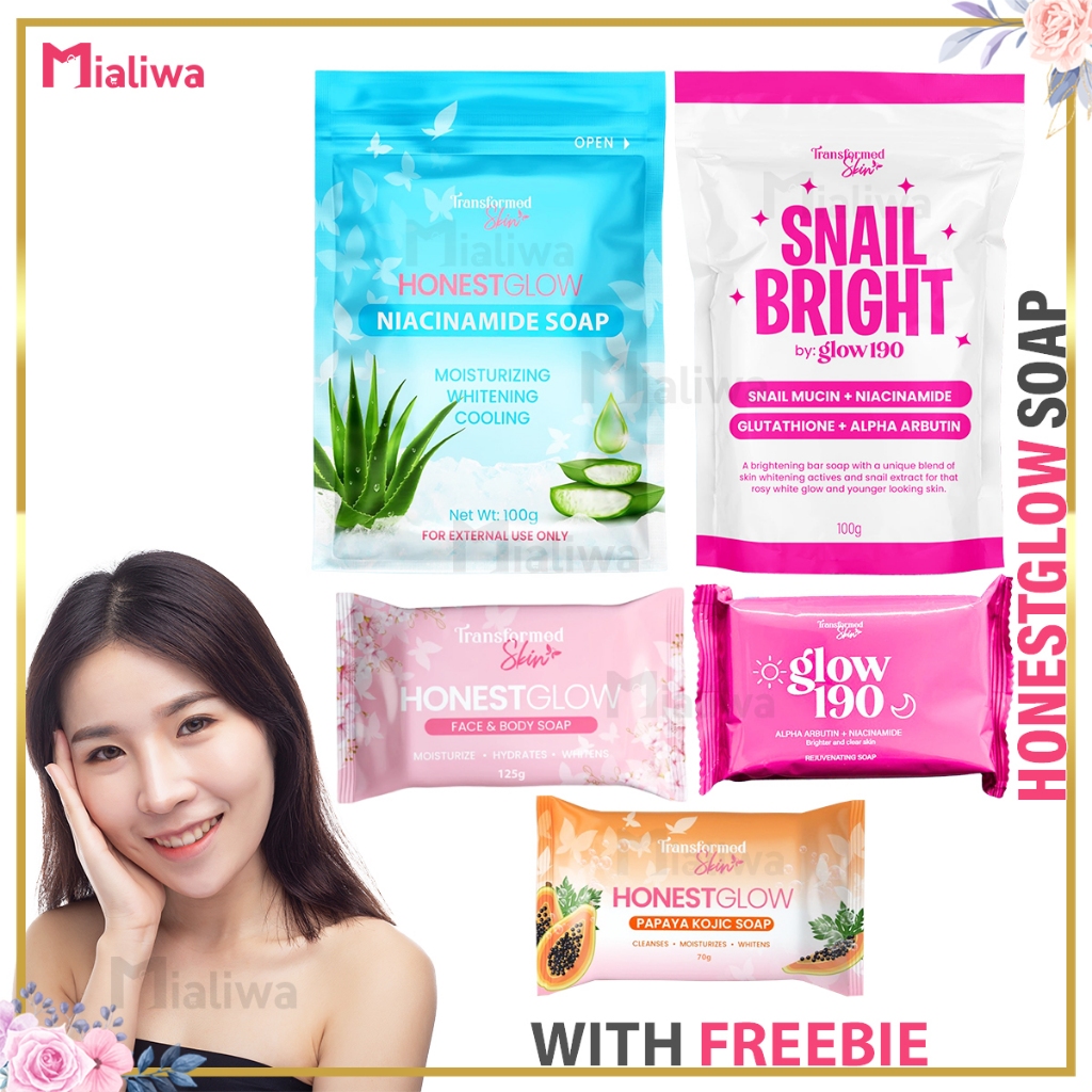 3 Pcs Honest Glow Papaya Kojic Soap Glass Skin Niacinamide Soap Glow ...