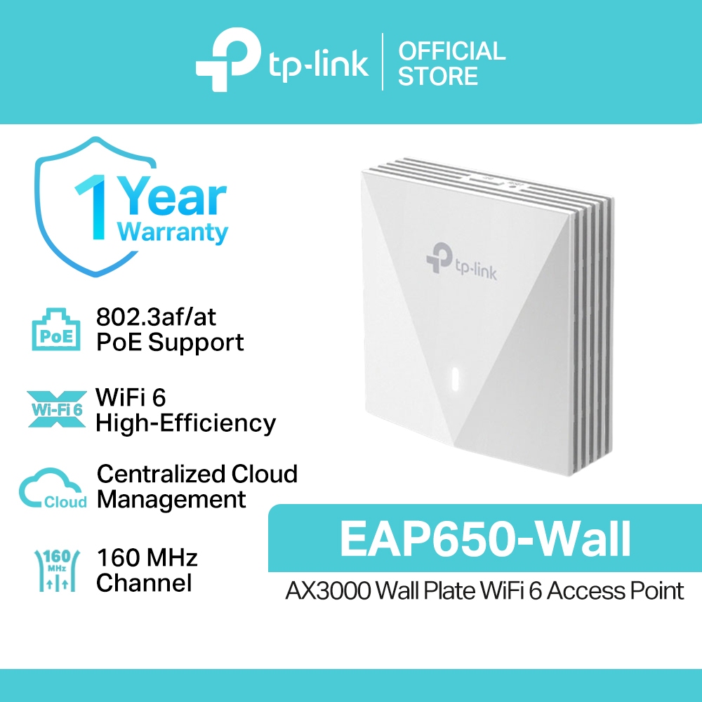 TP-Link | EAP650-Wall | AX3000 | Wall Plate | Wi-Fi 6 | Access Point ...