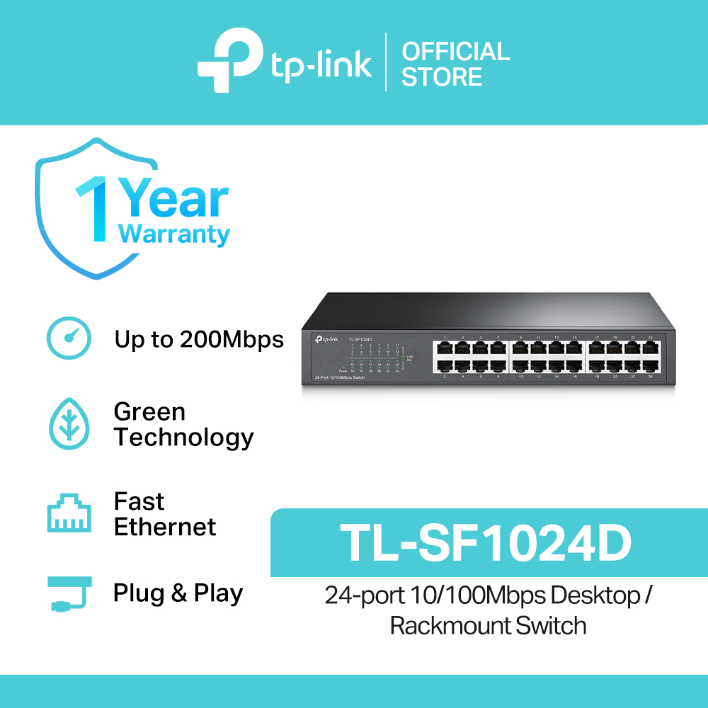 TP-Link | TL-SF1024D | 24-Port | 10/100Mbps | Network | Switch | Hub ...