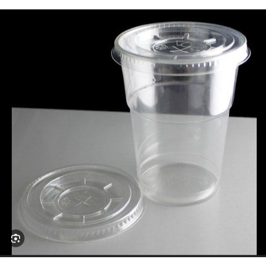 *BOS Plastic PP Flat Y Cup w/ Lids SET! 100pcs (8oz, 12oz, 16oz, 22oz ...