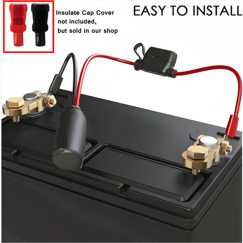 2pcs Car Battery Terminal Connectors 12V/24V Plated Brass Battery ...