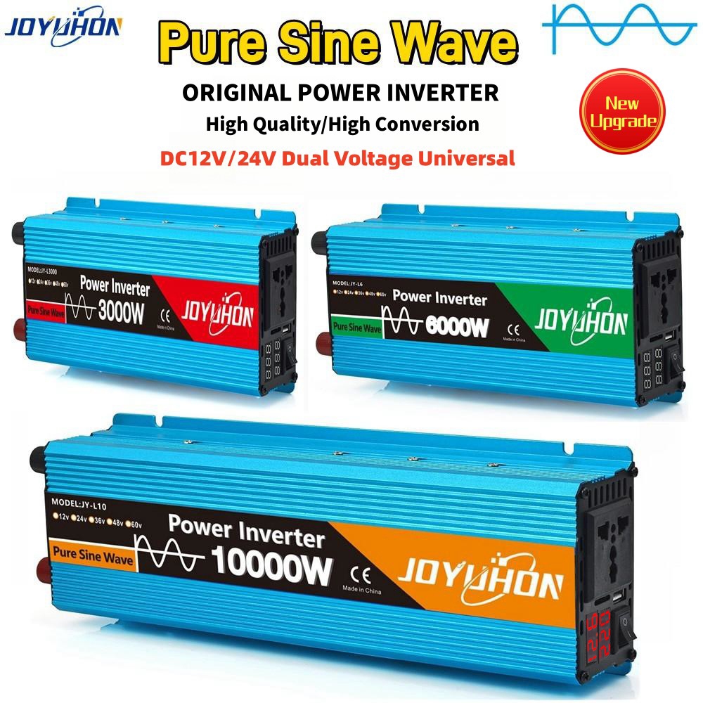 JOYUHON Pure Sine Wave Power Inverter 10000W DC 12V/24V to AC 220V 60Hz ...