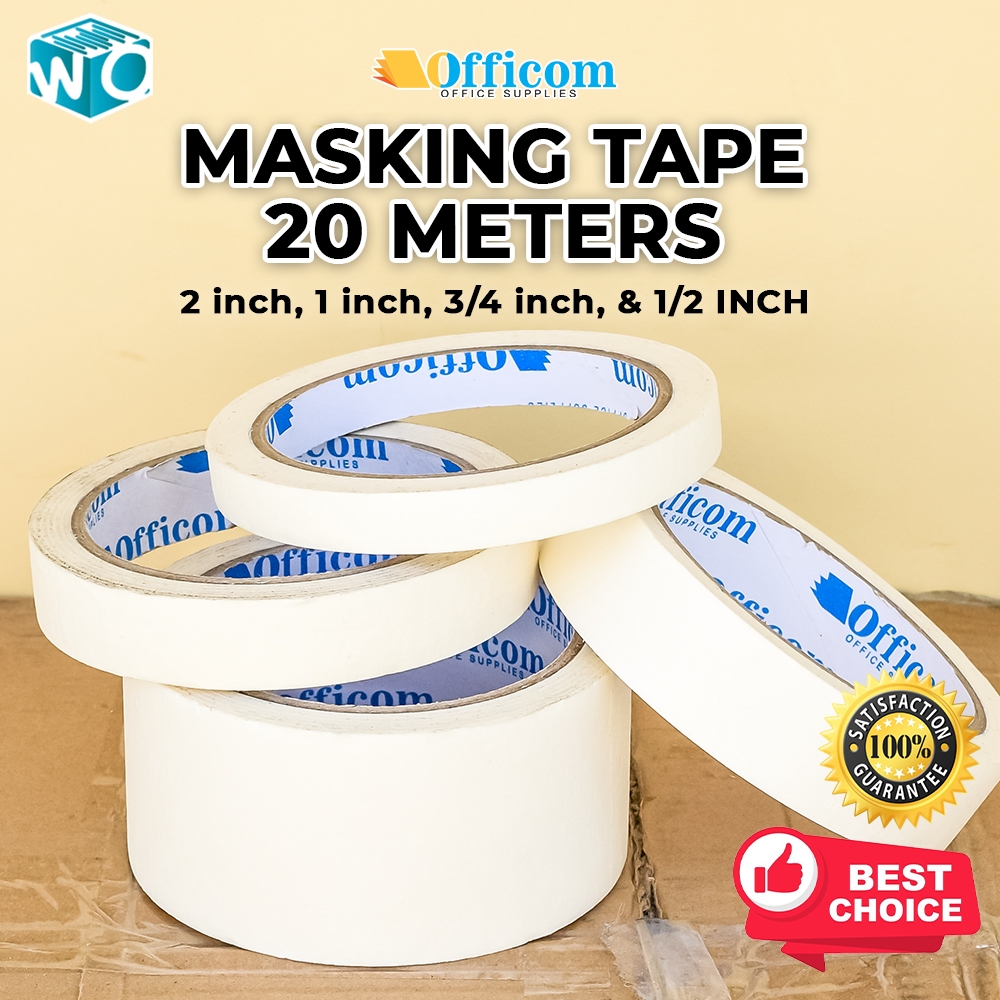 Masking Tape 20m Adhesive Tape 2 inch | 1 inch | 3/4 inch | 1/2 inch ...
