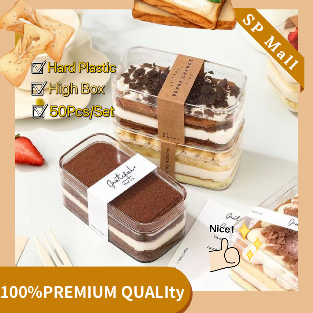 10Pcs Korean Acrylic Cake Container Loaf Box Pastry Cake Dessert Box ...