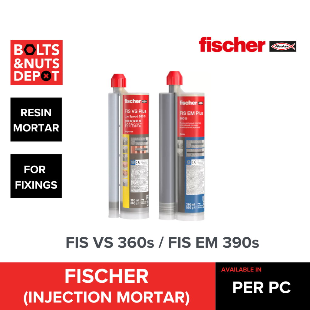 FISCHER INJECTION MORTAR/CHEMICAL TUBE - FIS VS 360s & FIS EM 390s ...