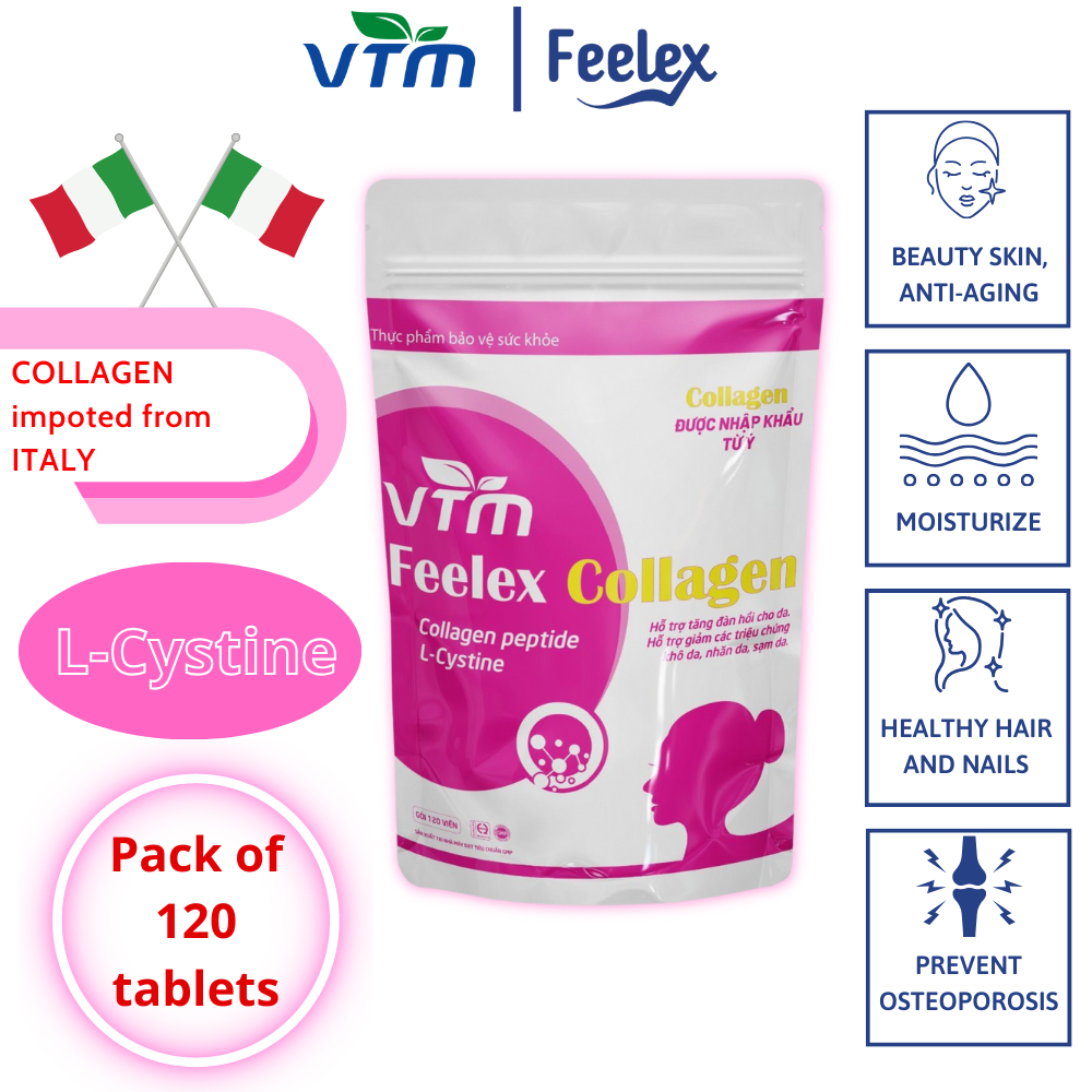VTM Collagen dietary supplement tablets for skin beauty, anti-aging 120 ...