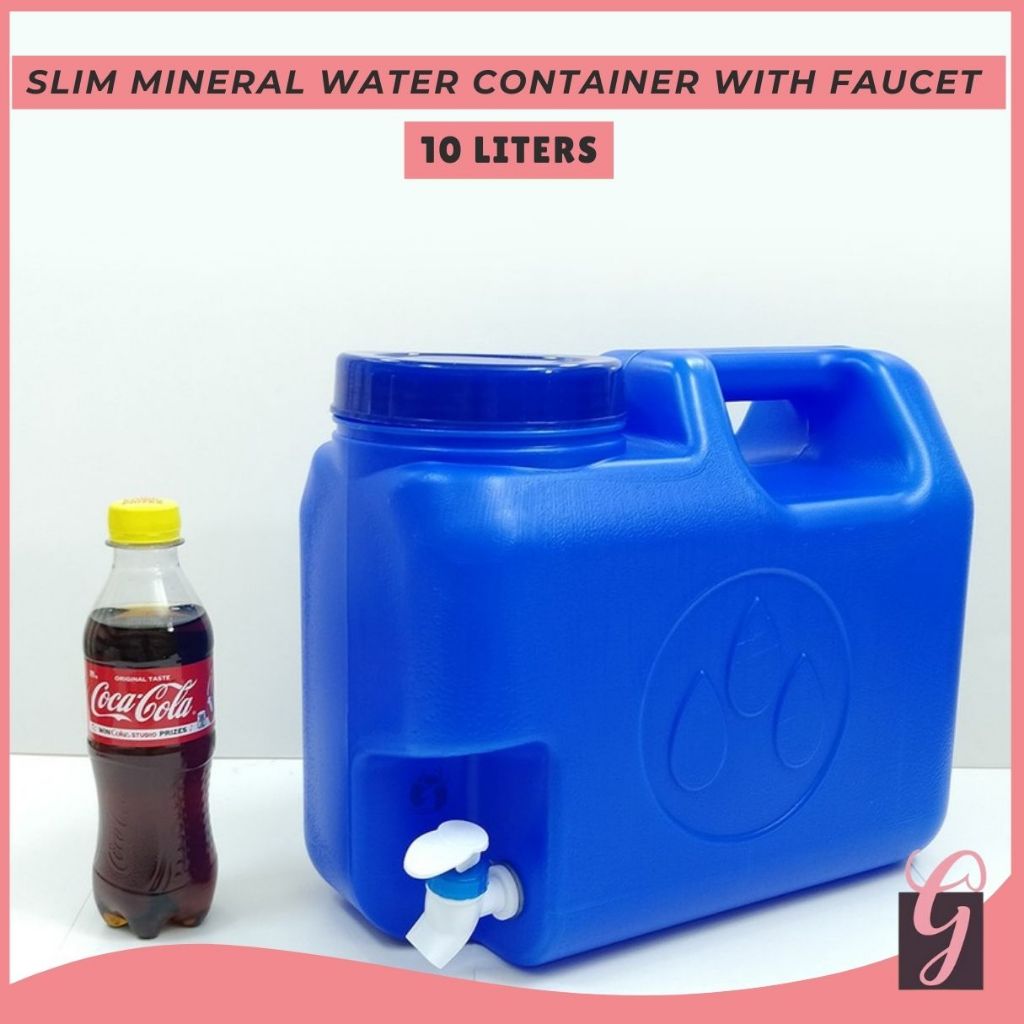 G&G | 10 liters Slim Mineral Water Container With Faucet Water Jug | Shopee Philippines