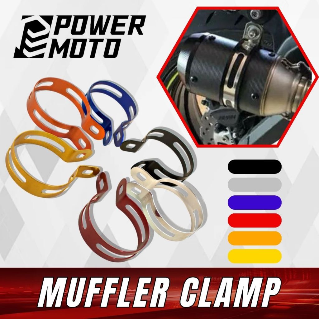 MUFFLER CLAMP (2396) MOTORCYCLE OTAKA (JAPAN QUALITY) BLUE BLACK ORANGE ...