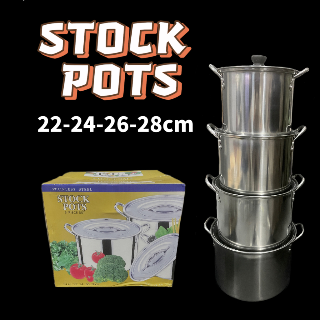 4pcs Stock Pot Stainless Steel Cooking Stock Pots Casserole Pan Food ...
