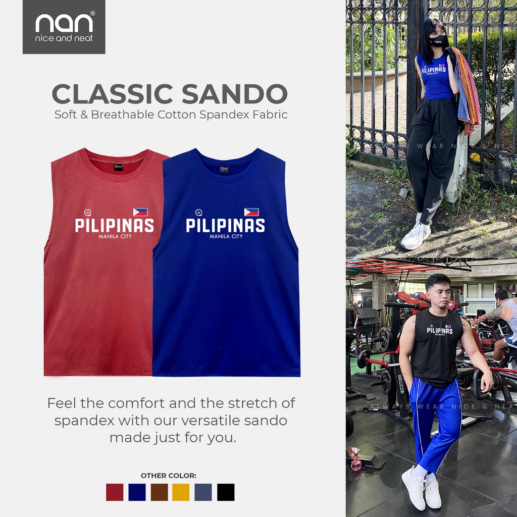 Pilipinas Classic Sando Cotton Spandex - NAN Clothing | Shopee Philippines