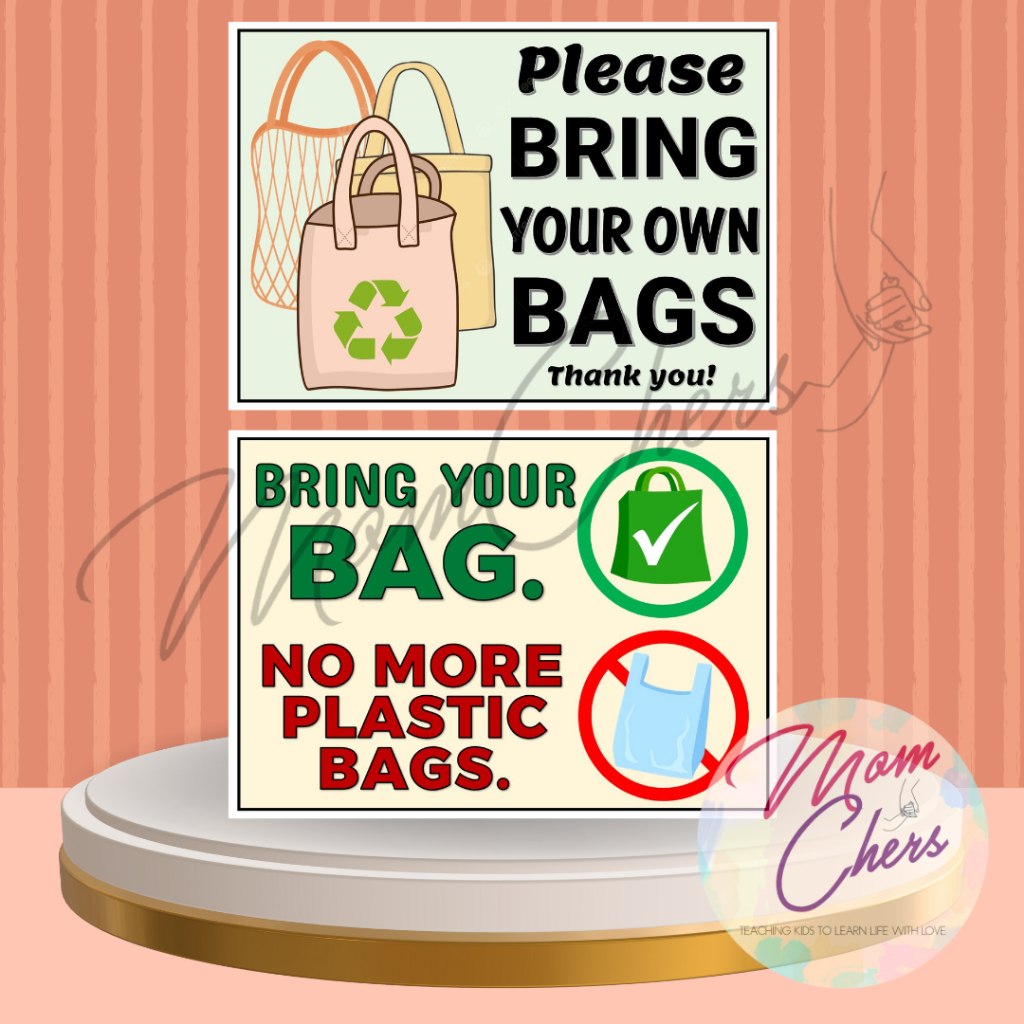Laminated Signage Poster BRING YOUR OWN BAG for Grocery Stores | Shopee ...