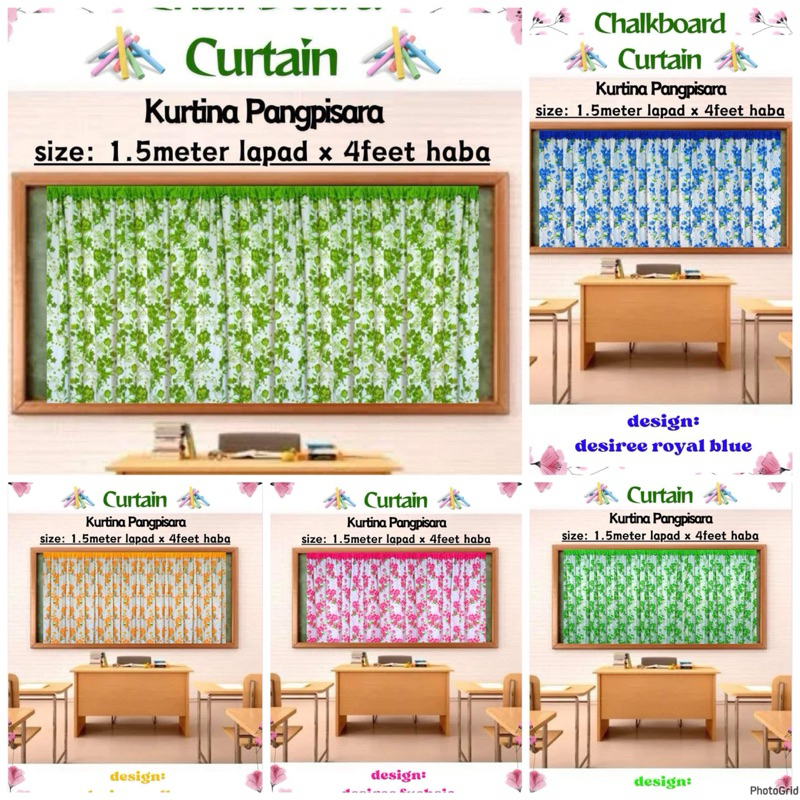Kurtina sa Pisara | Chalkboard Curtain Classroom Decoration | Shopee ...