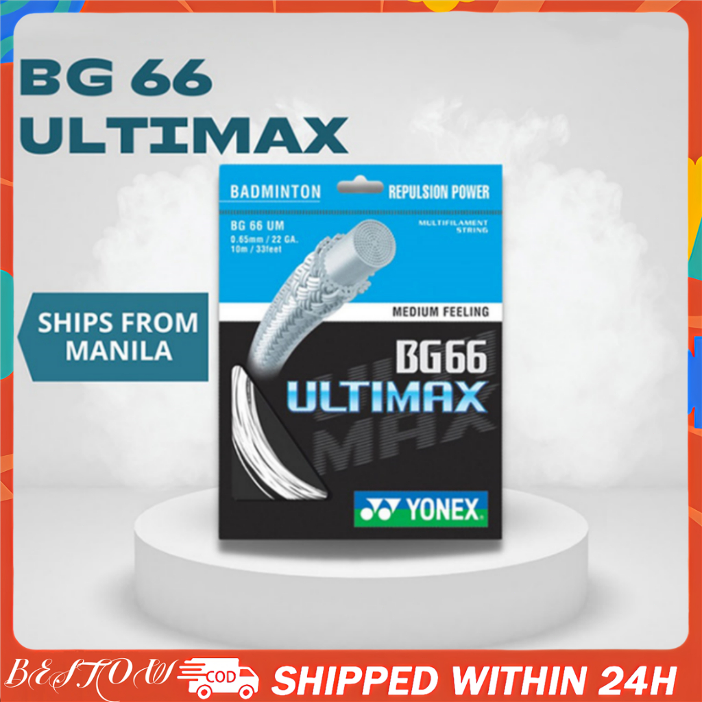 Yonex Badminton Racket Strings BG66 ULTIMAX Strings High Elasticity 26 ...