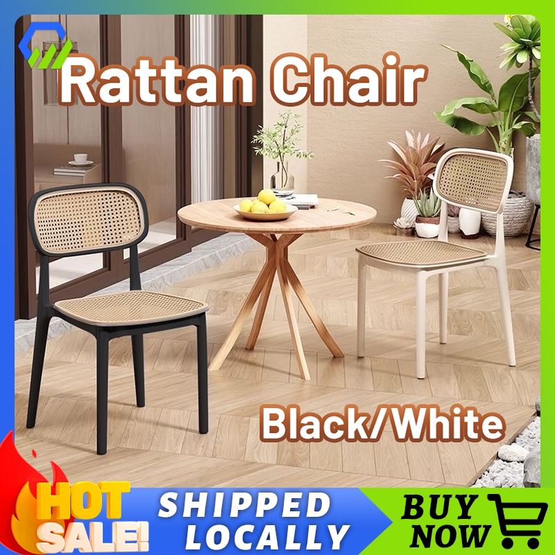 HOT DEALS Nordic Solihiya Rattan Chair Vine Woven Home Chair Plastic ...