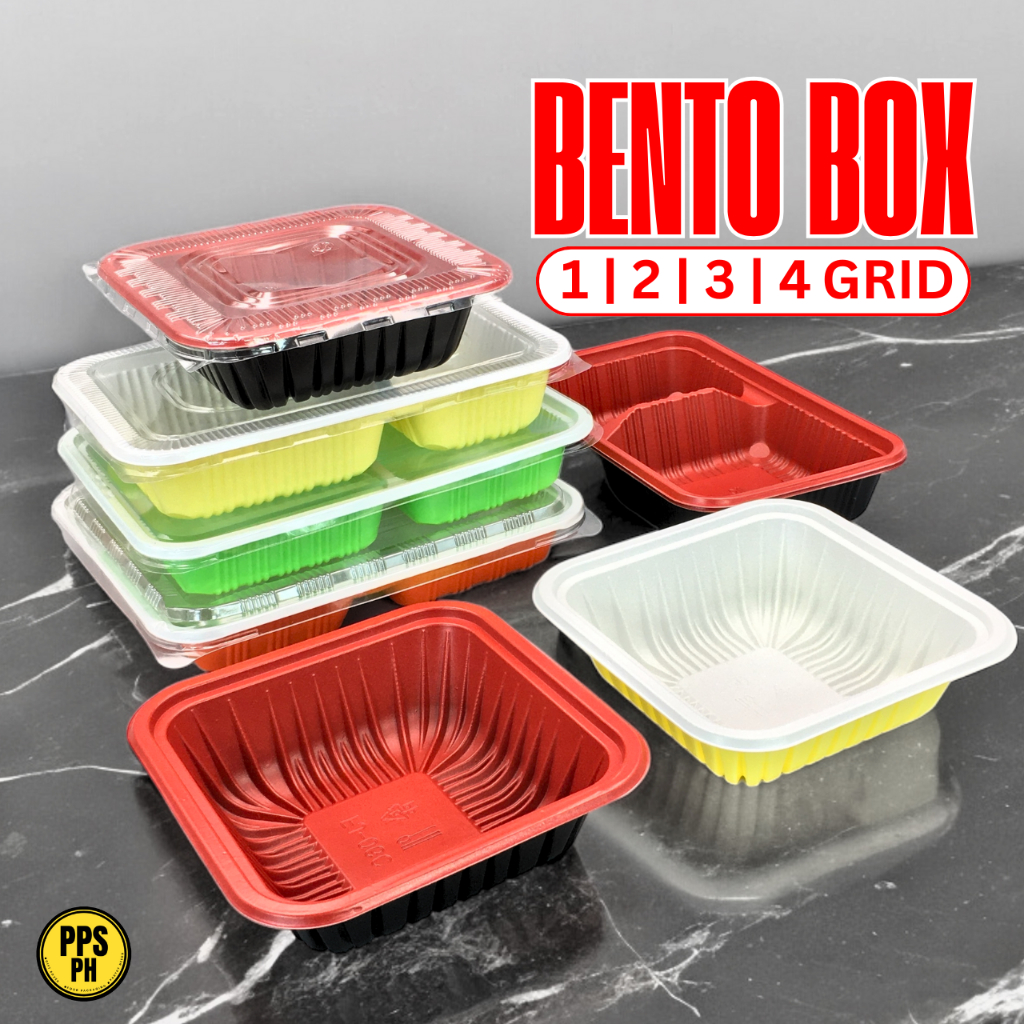 [20PCS] 1/2/3/4 Division Bento Box Tray with Lid Meal Lunch Box ...
