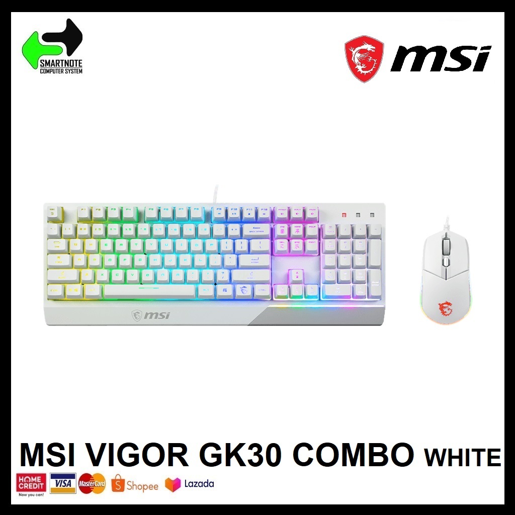 MSI VIGOR GK30 COMBO WHITE GAMING KEYBOARD & MOUSE SET | Shopee Philippines