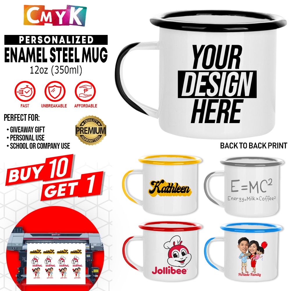 Customized Personalized Enamel Steel mug not breakable High quality ...