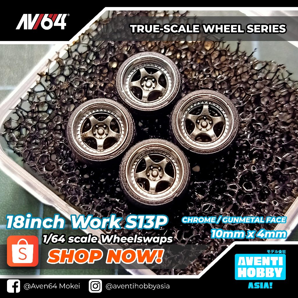 1/64 Wheelswap WORK MEISTER S13P CHROME / GUNMETAL ( 10mm x 4mm ) | Shopee Philippines