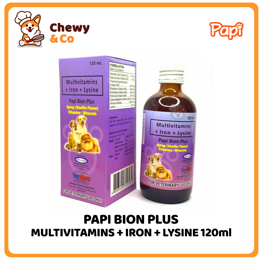 Papi Bion Plus Vitamins and Minerals for Cats & Dogs 120ml ...