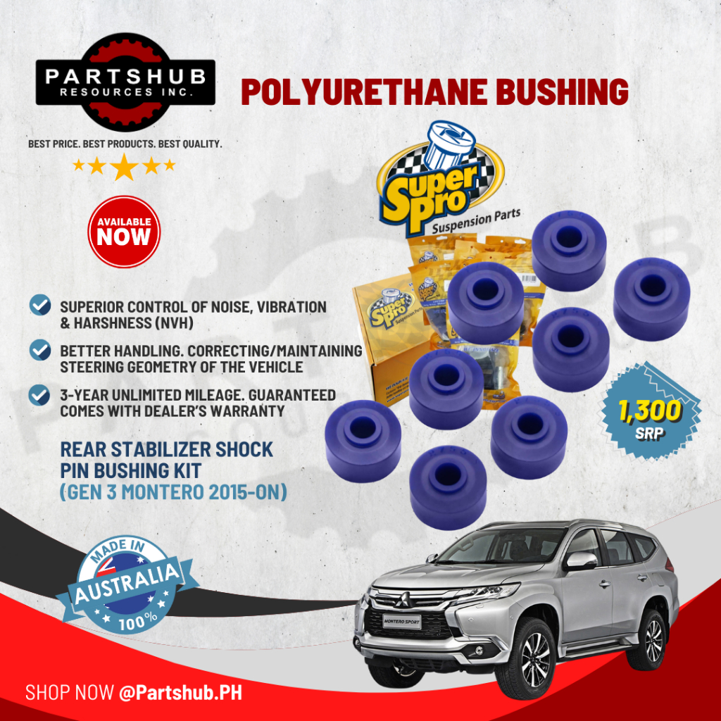 SUPERPRO SPF2755SK 1 SET (REAR STABILIZER BUSHING KIT 2 PACKS - GEN 3 MONTERO 2015-ON) | Shopee ...
