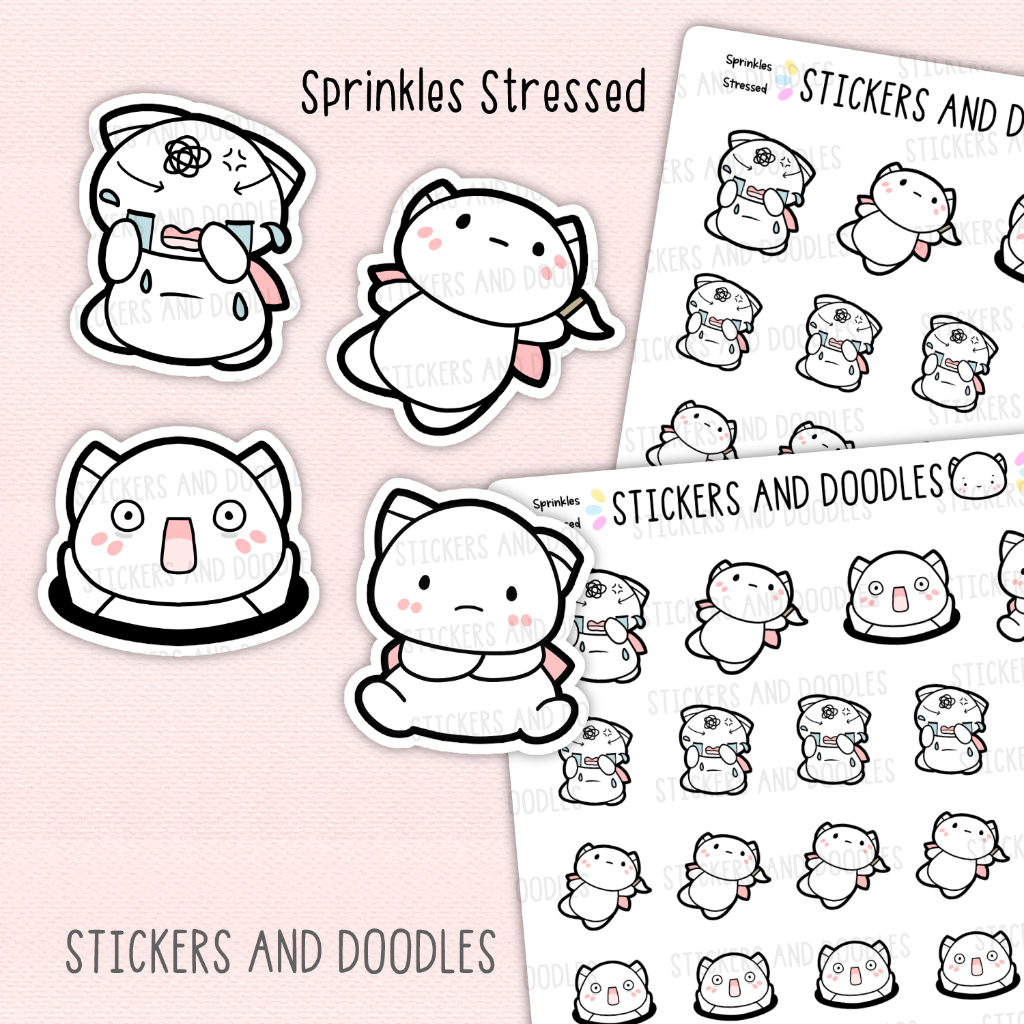 SP39 Sprinkles Stressed Emotion Design Cute Stickers and Doodles ...