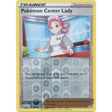 Pokemon TCG - POKEMON CENTER LADY 176/202 Uncommon Reverse - Sword ...